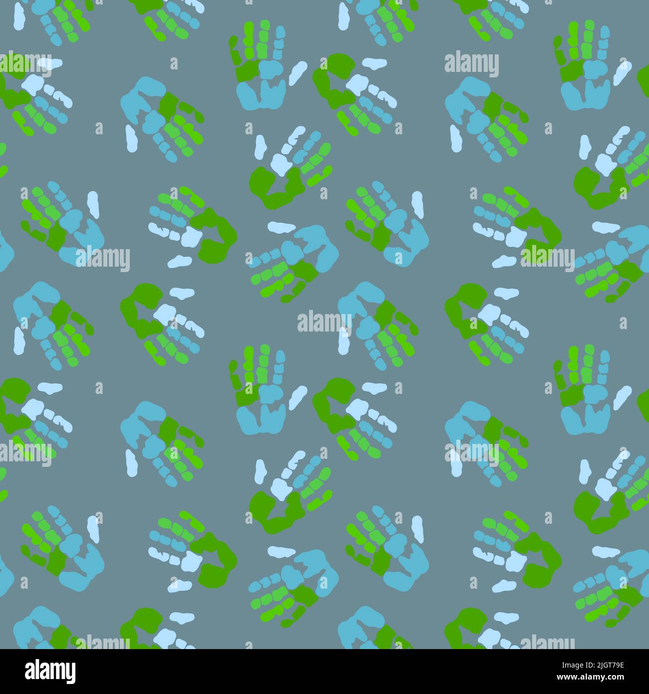 Handprint seamless team work pattern for school and fabrics and kids ...