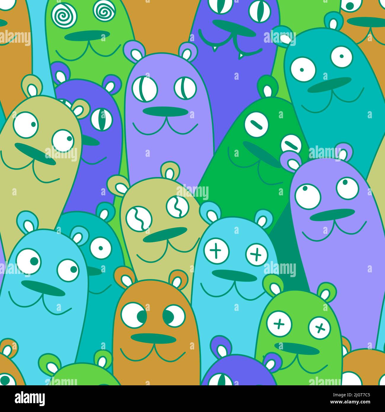 Halloween seamless cartoon bear monsters pattern for wrapping paper and ...