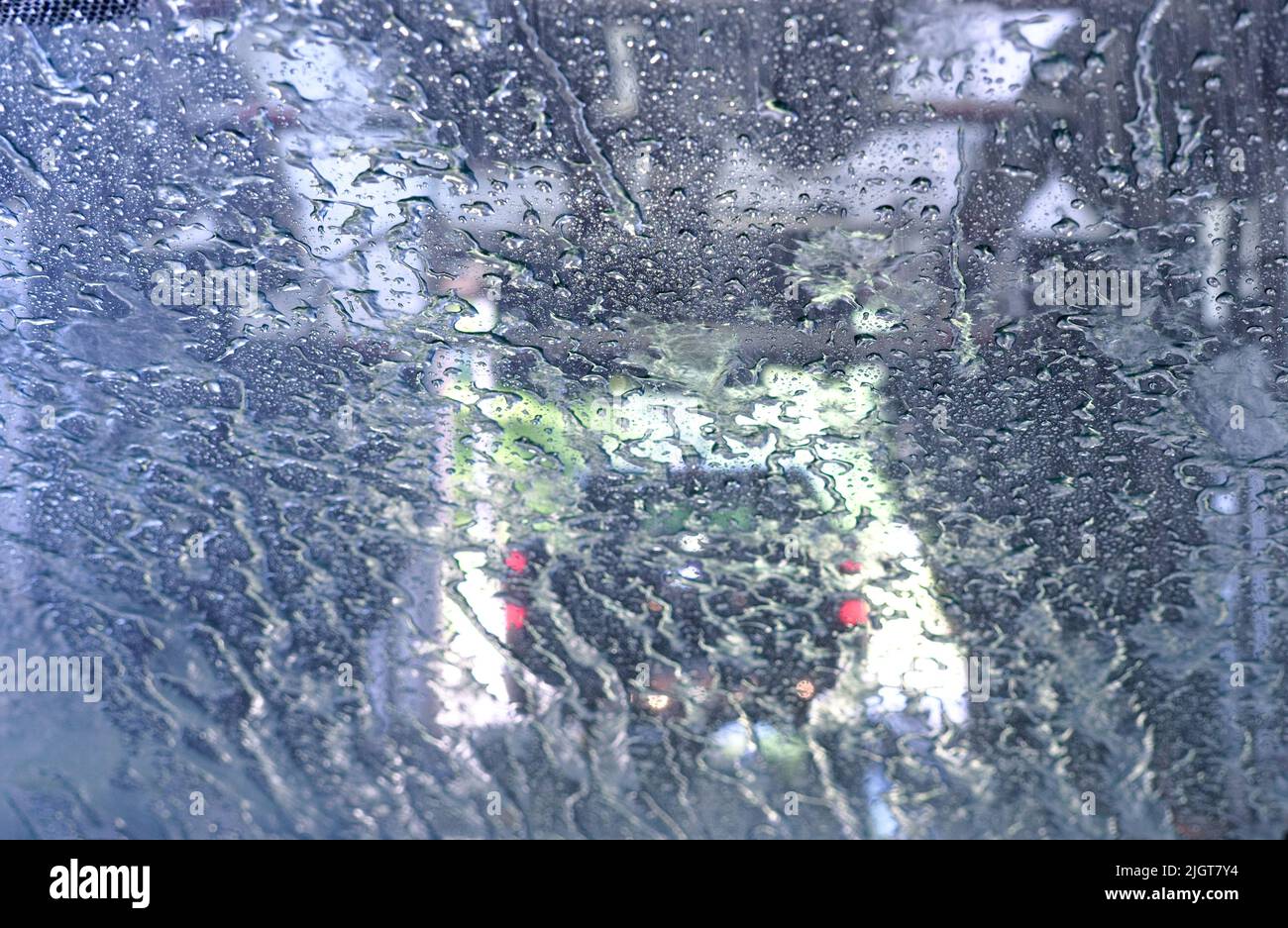 View Out Window in Car Wash to Exit Stock Photo - Alamy