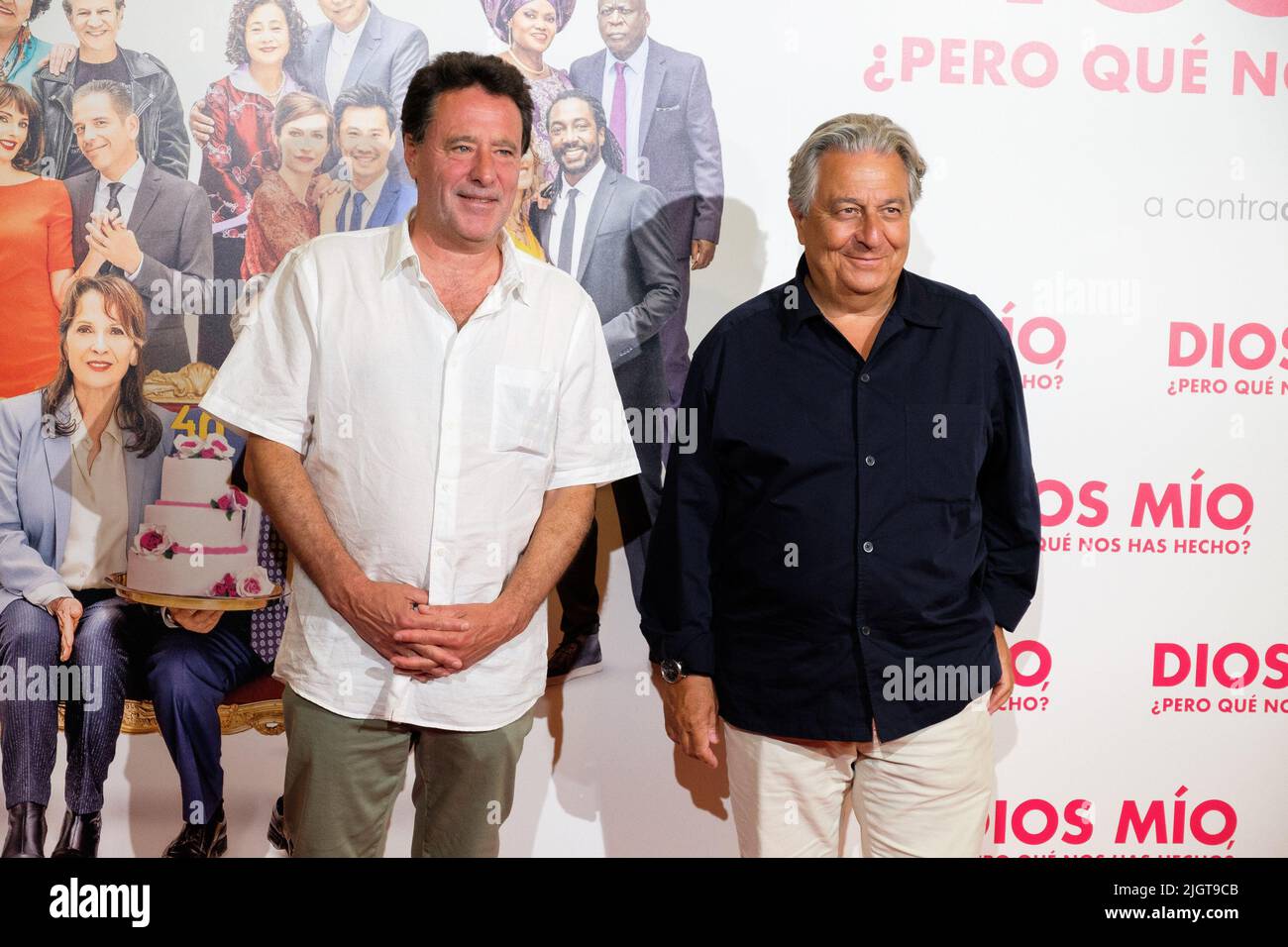 Madrid, Spain. 12th July, 2022. French actor Christian Clavier (R) and ...