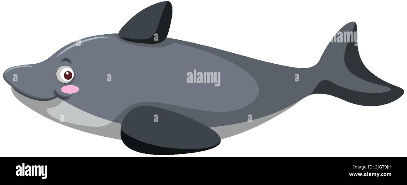 Grey dolphin in cartoon style illustration Stock Vector Image & Art - Alamy