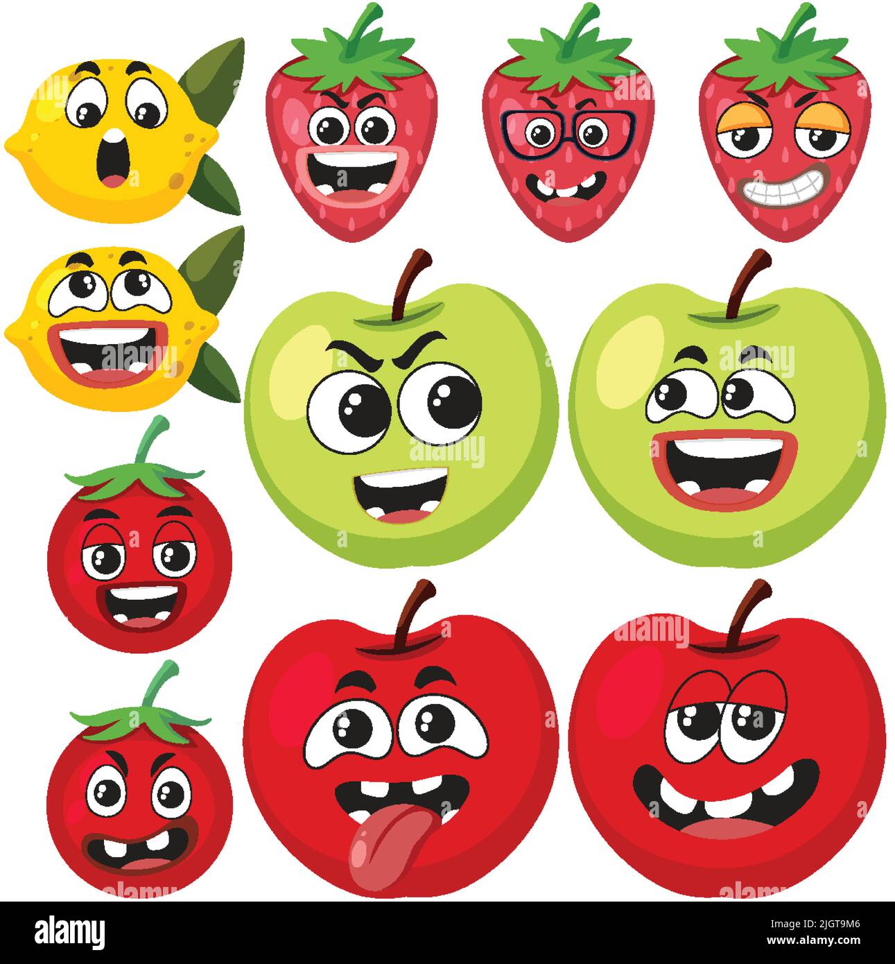 Cartoon fruits seamless pattern illustration Stock Vector Image & Art ...