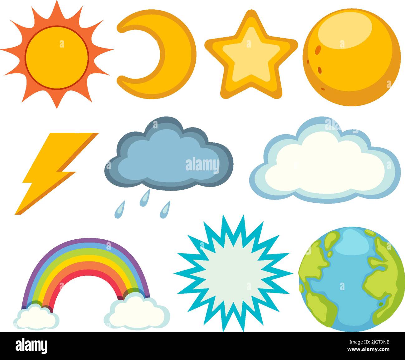 Different weather icons set illustration Stock Vector Image & Art - Alamy
