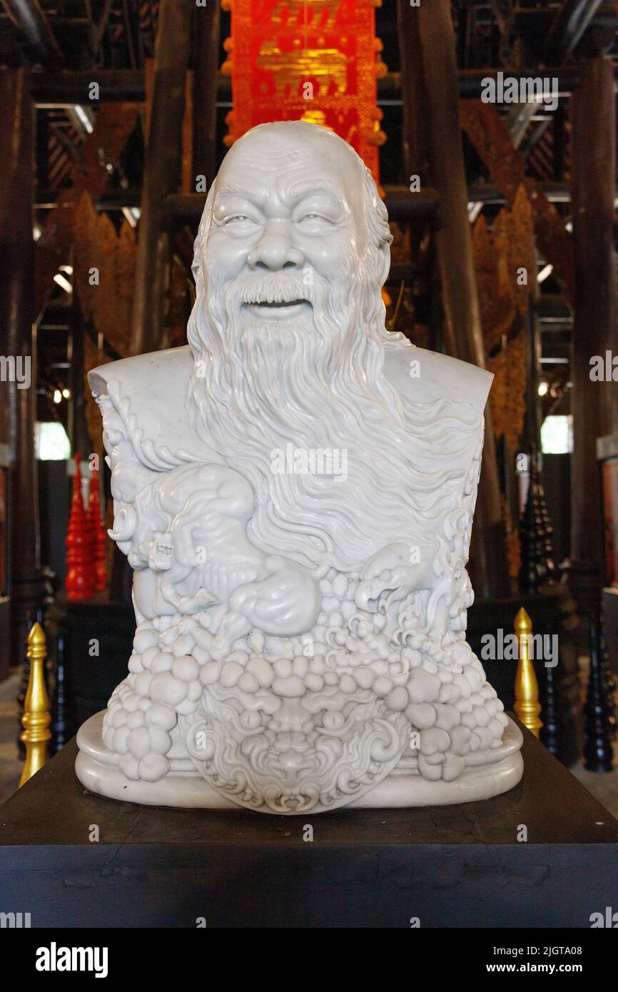 Bust of the Thai artist Thawan Duchanee who created THE BLACK HOUSE or ...