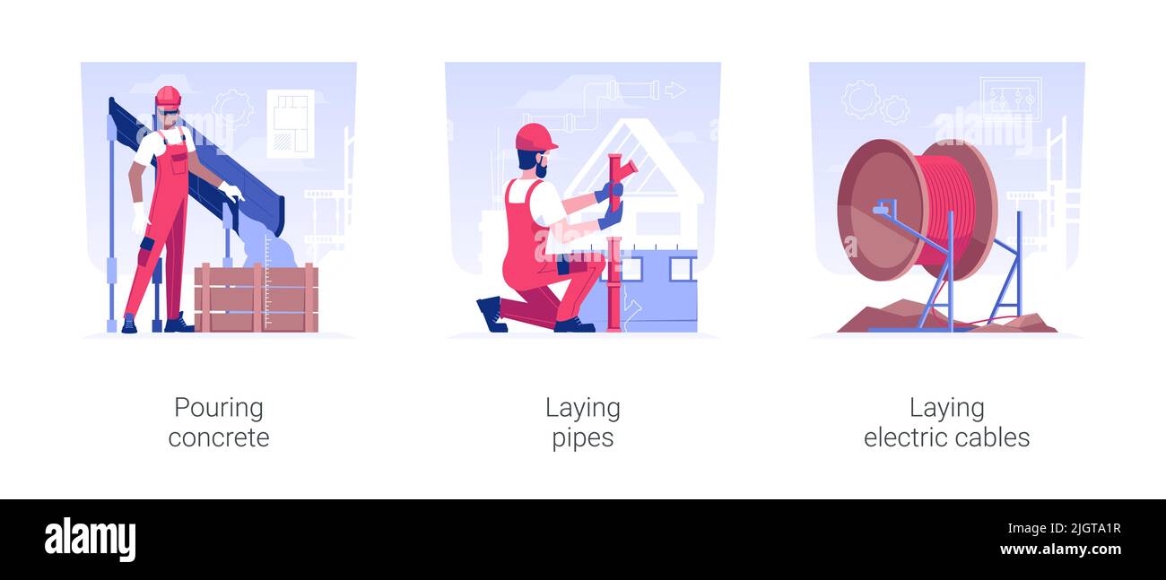 Residential building utilities installation isolated concept vector ...