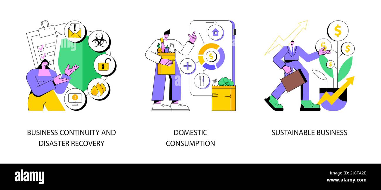 Anti Crisis Strategy Abstract Concept Vector Illustration Set Business