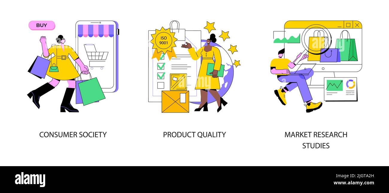 Customer satisfaction abstract concept vector illustration set ...