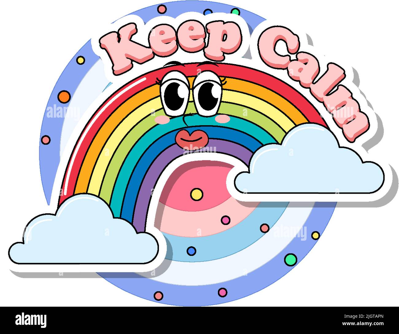Rainbow logo with the word Keep Calm text icon illustration Stock ...