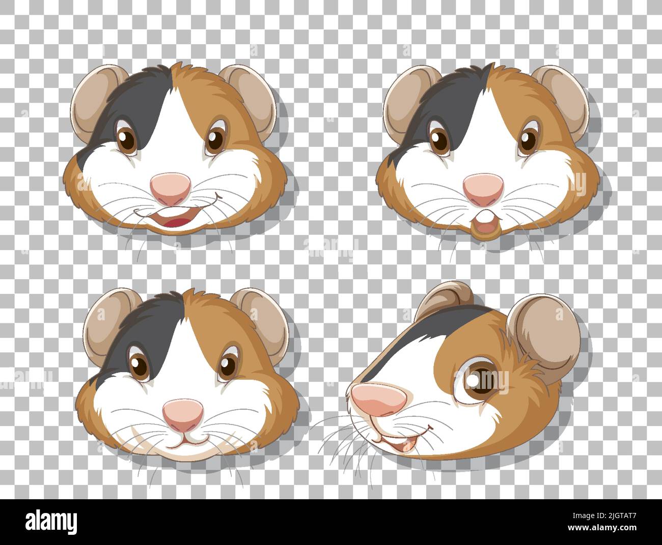 Set of cute hamster heads illustration Stock Vector Image & Art - Alamy
