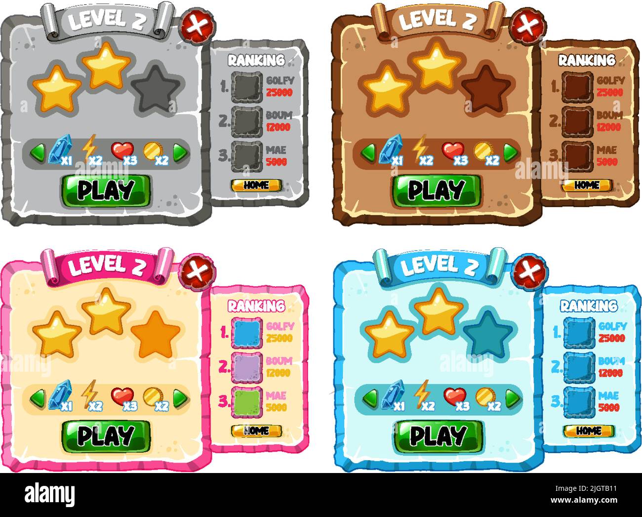 Game element template design set illustration Stock Vector Image & Art ...