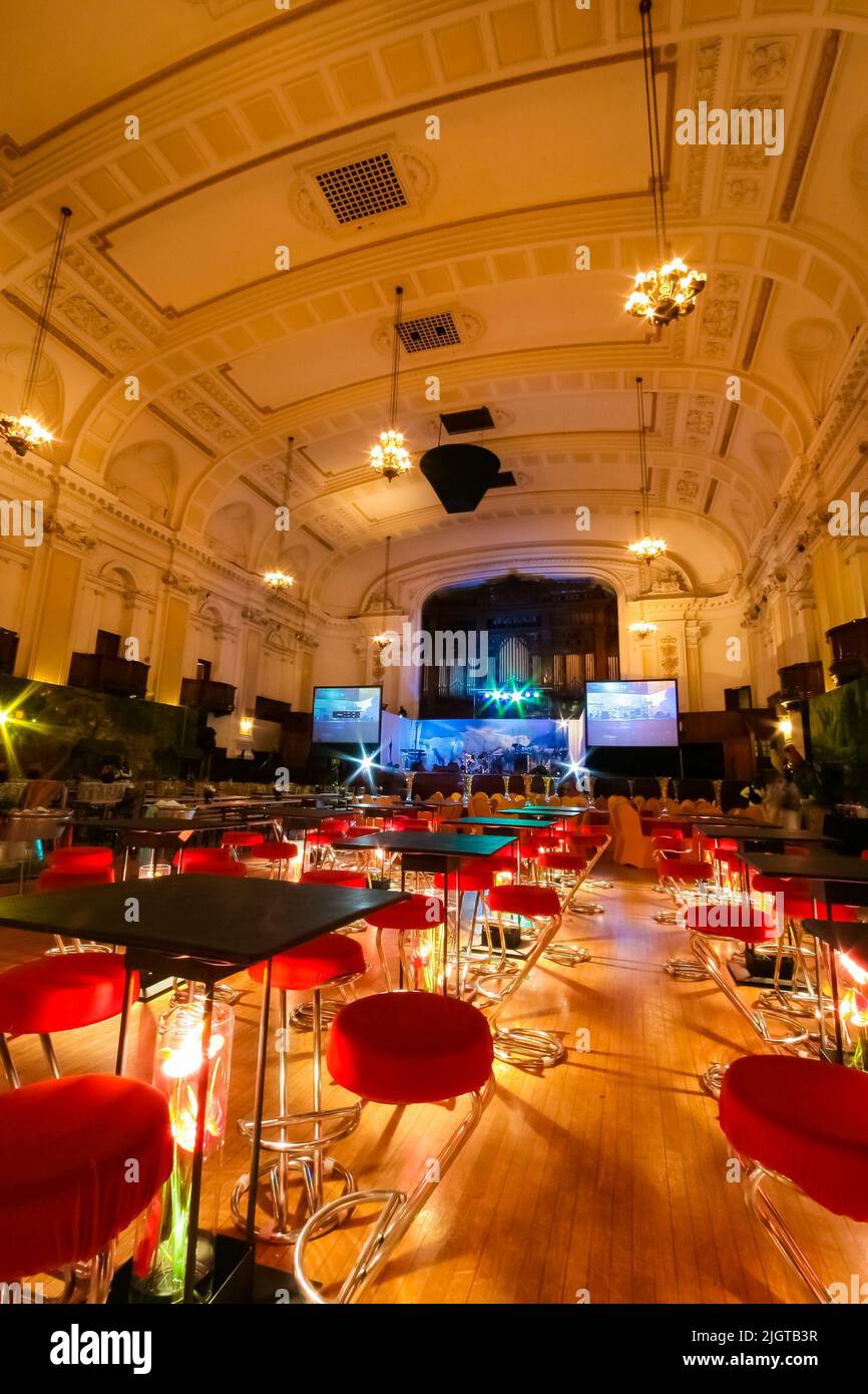 An interior decor and setup of a corporate cocktail party event Stock ...