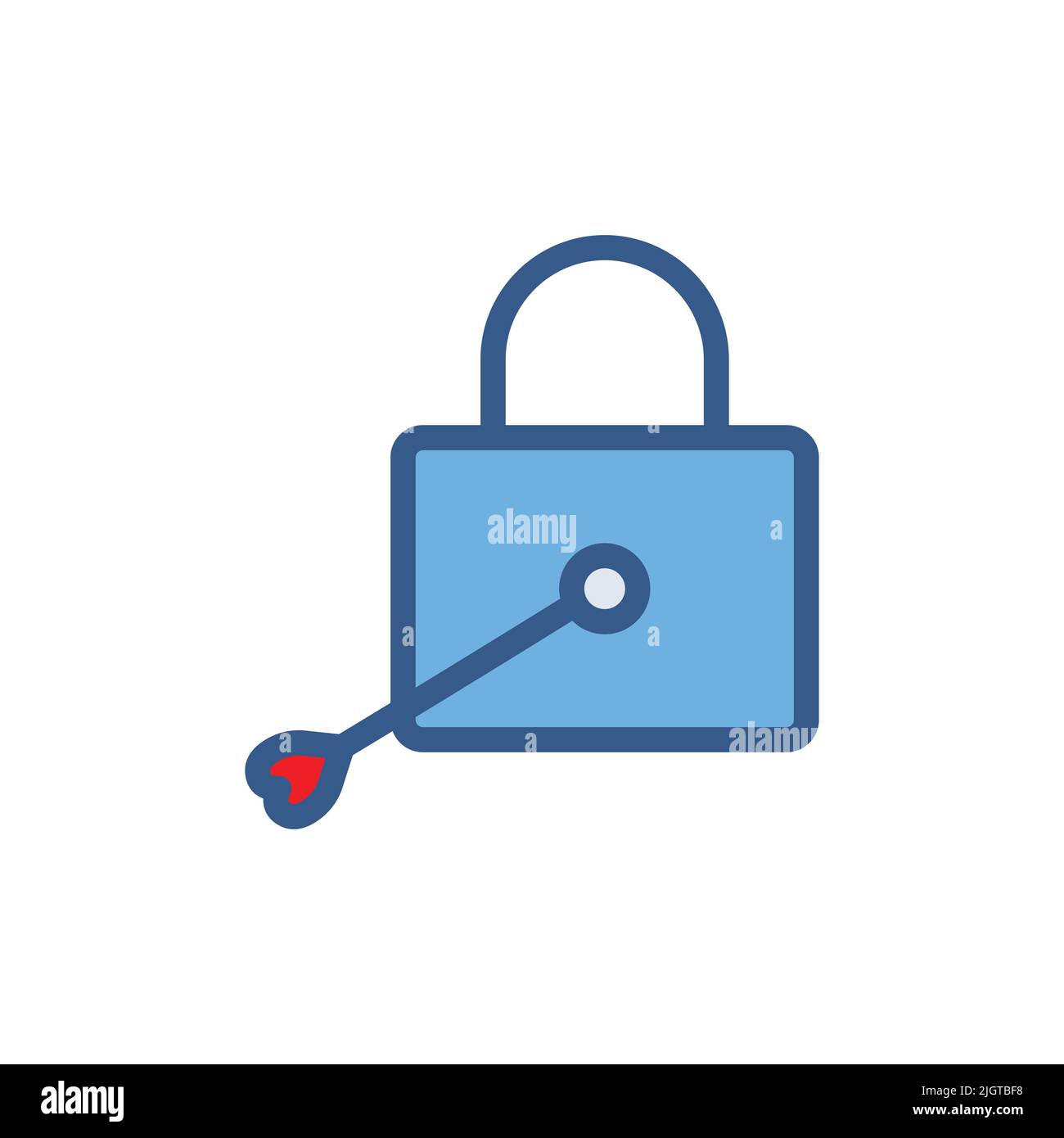 Lock icon with heart arrow . Icon related to wedding. Lineal color icon ...