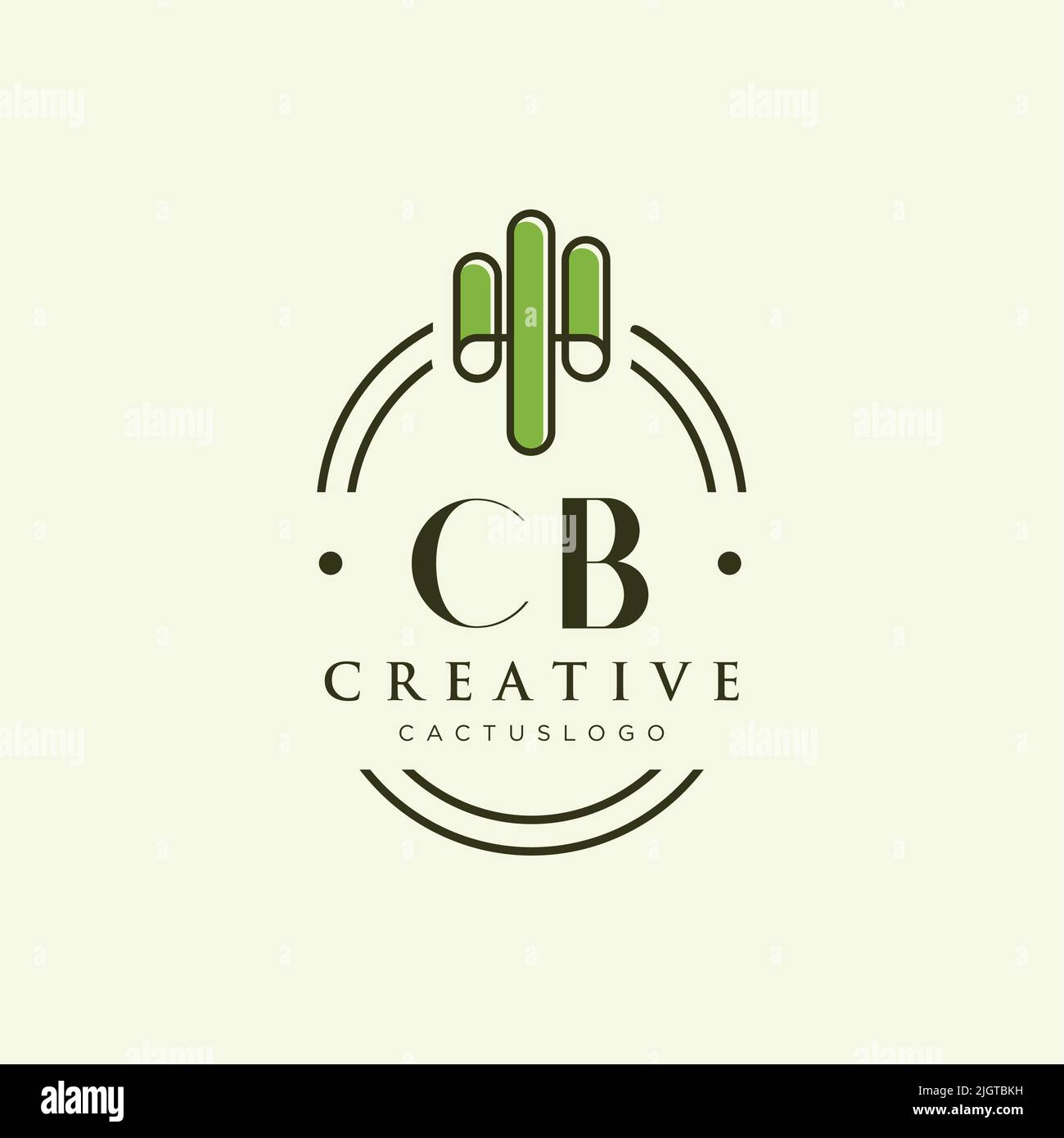 CB Initial letter green cactus logo template vector Stock Vector Image ...