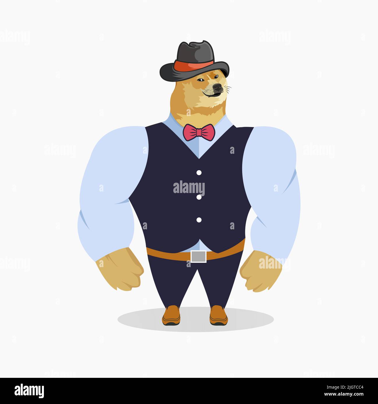 Shiba Inu meme dog with outfit, Original vector illustration Stock ...