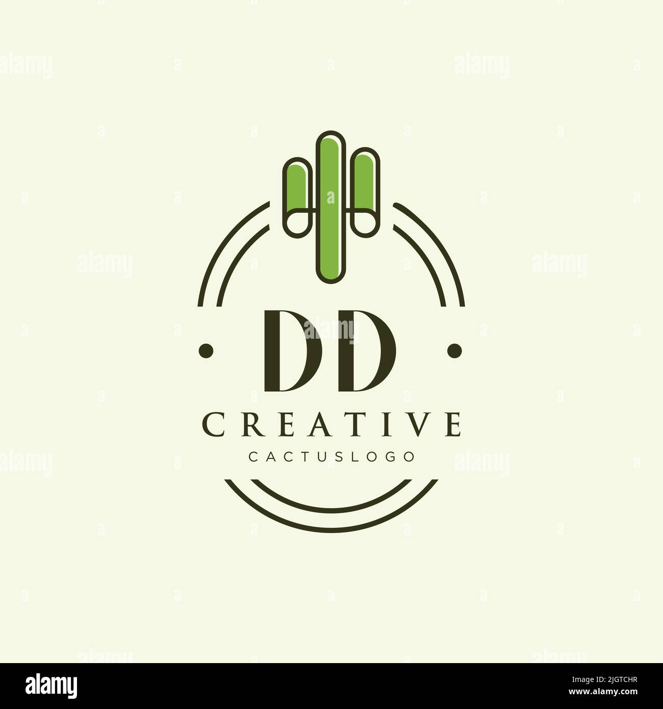 DD Initial letter green cactus logo template vector Stock Vector Image & Art - Alamy