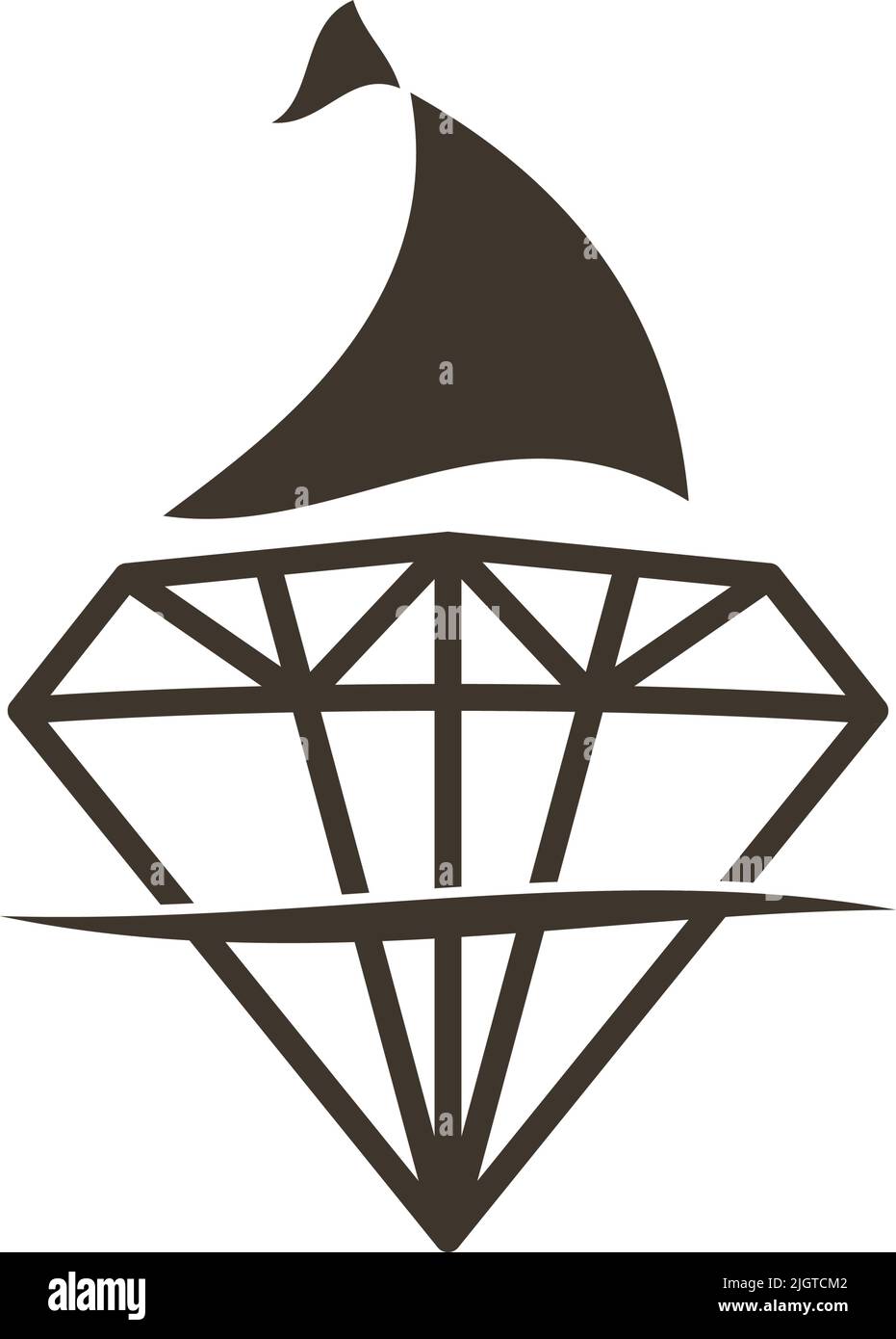 boat ship diamond logo Icon Illustration Brand Identity Stock Vector ...