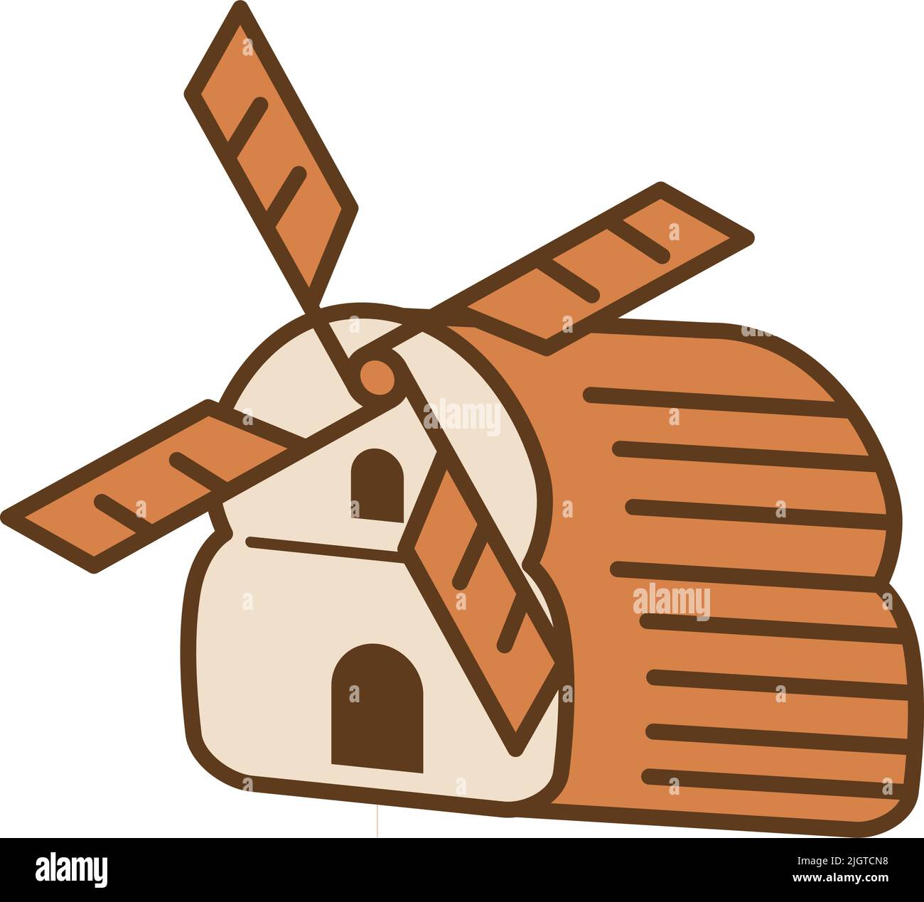 bread windmill bakery logo Icon Illustration Brand Identity Stock ...