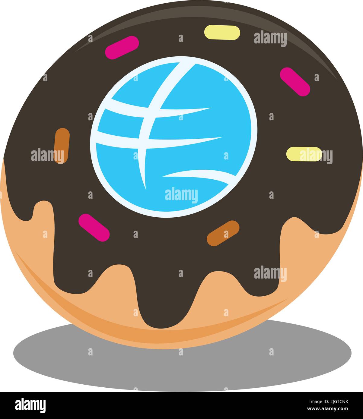 doughnut earth logo Icon Illustration Brand Identity Stock Vector Image ...