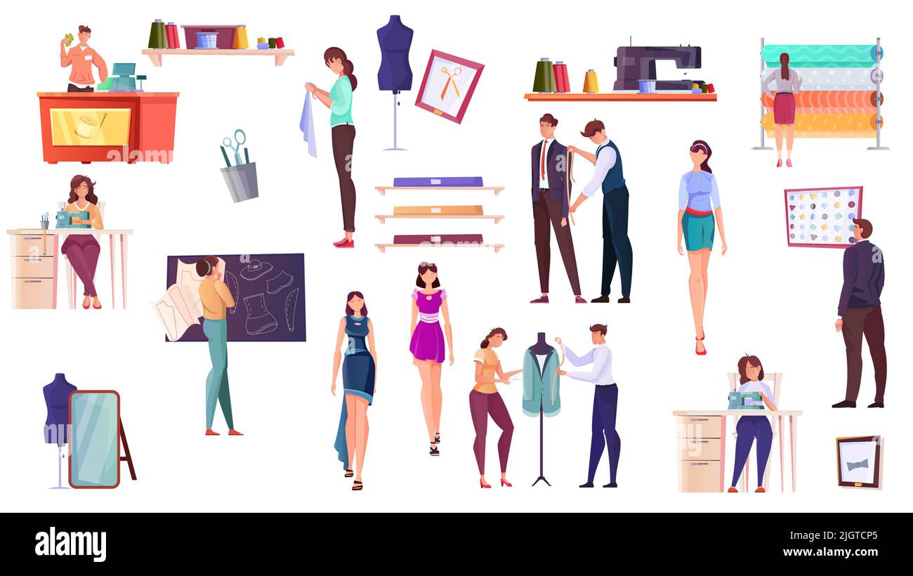 Tailoring models Stock Vector Images - Alamy