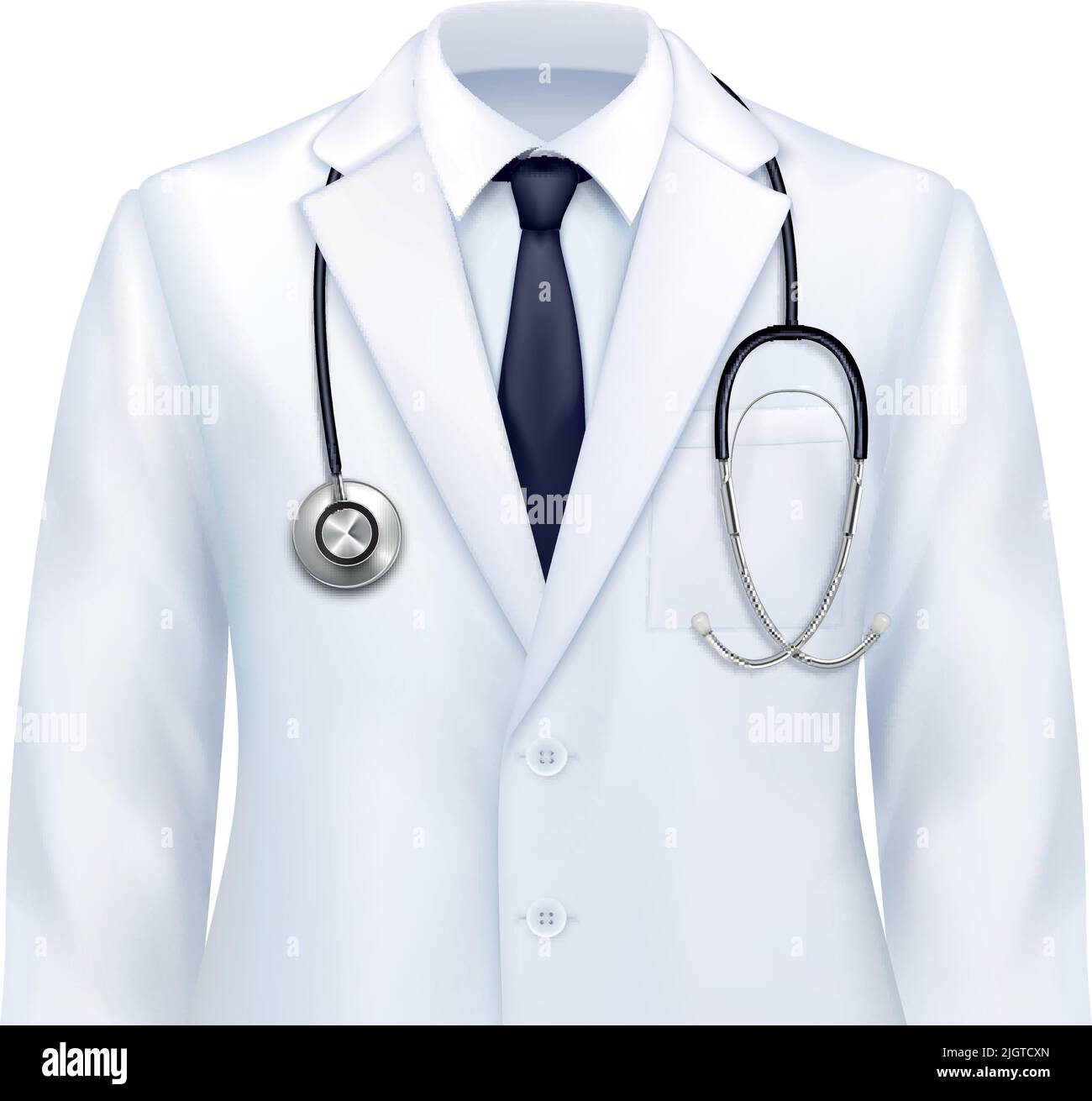 Doctor uniform realistic composition with view of medical specialists ...