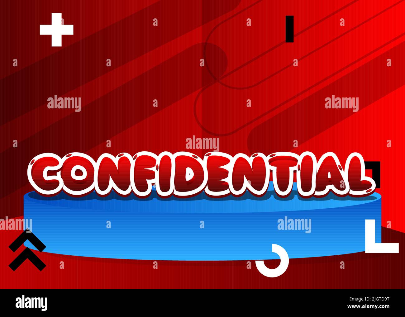 Confidential. Word written with Children's font in cartoon style Stock ...