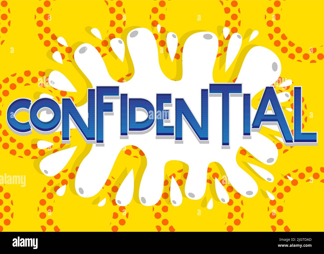 Confidential. Word written with Children's font in cartoon style Stock ...