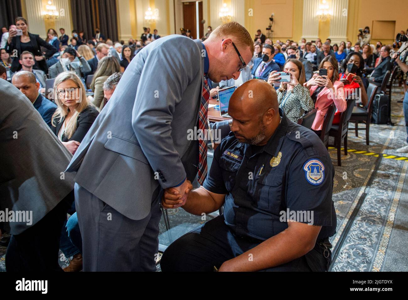 Washington, DC, USA, July, 12, 2022. Stephen Ayres, left, who pleaded ...