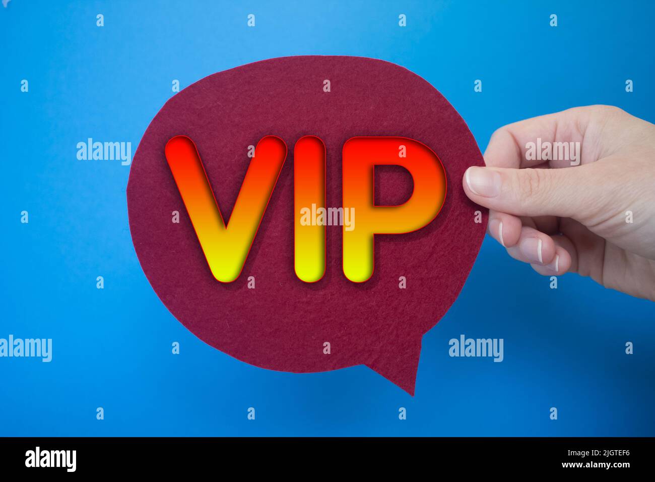 Speech bubble in front of colored background with VIP text Stock Photo ...