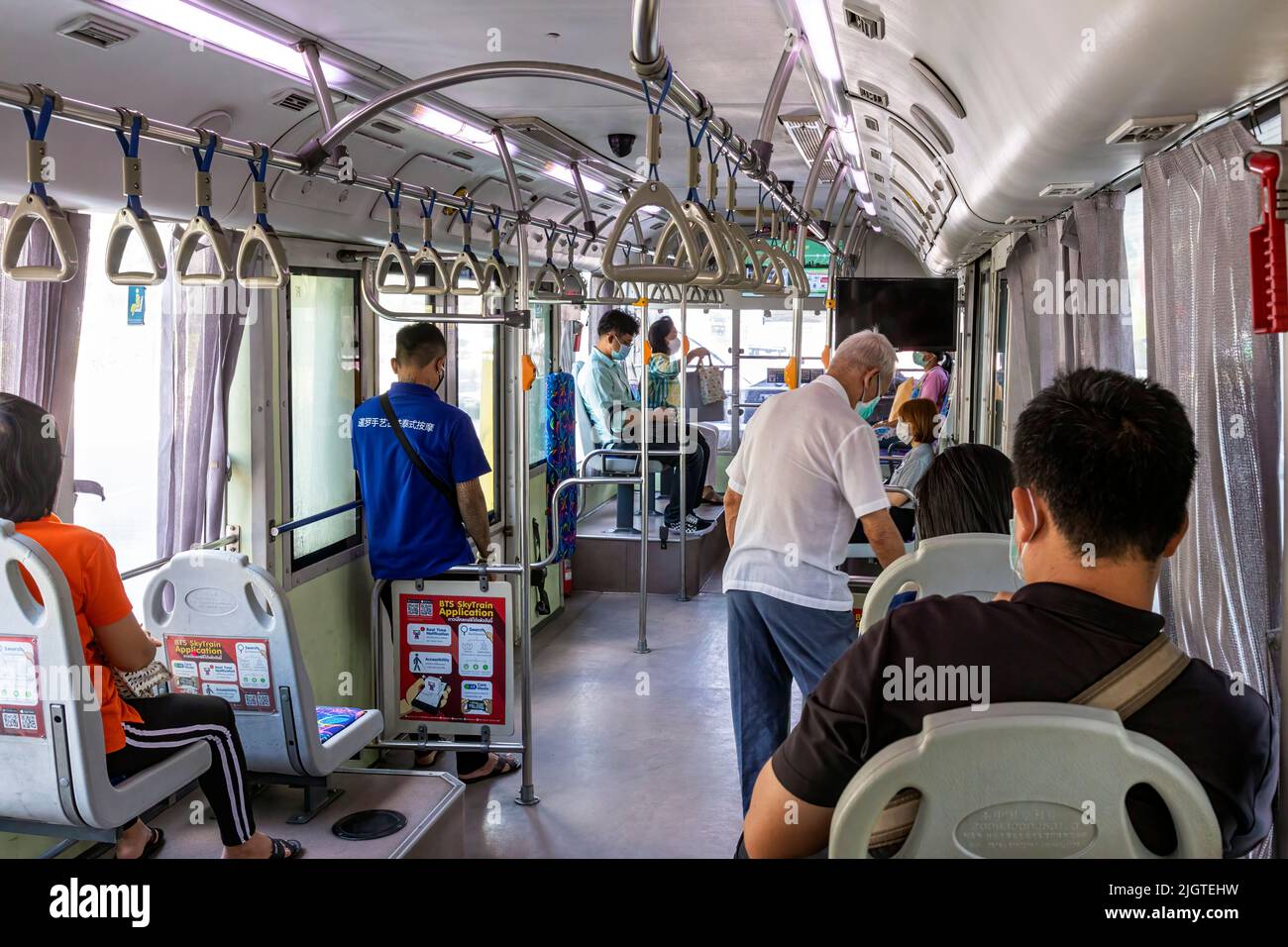 Bus Rapid Transit vehicle interior, Bangkok, Thailand Stock Photo - Alamy