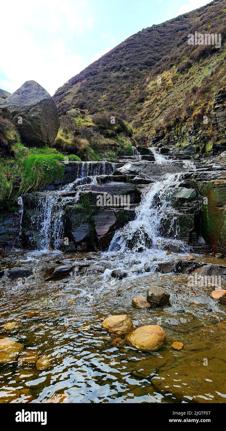 Landscape photography of Grindsbrook waterfalls located in national ...