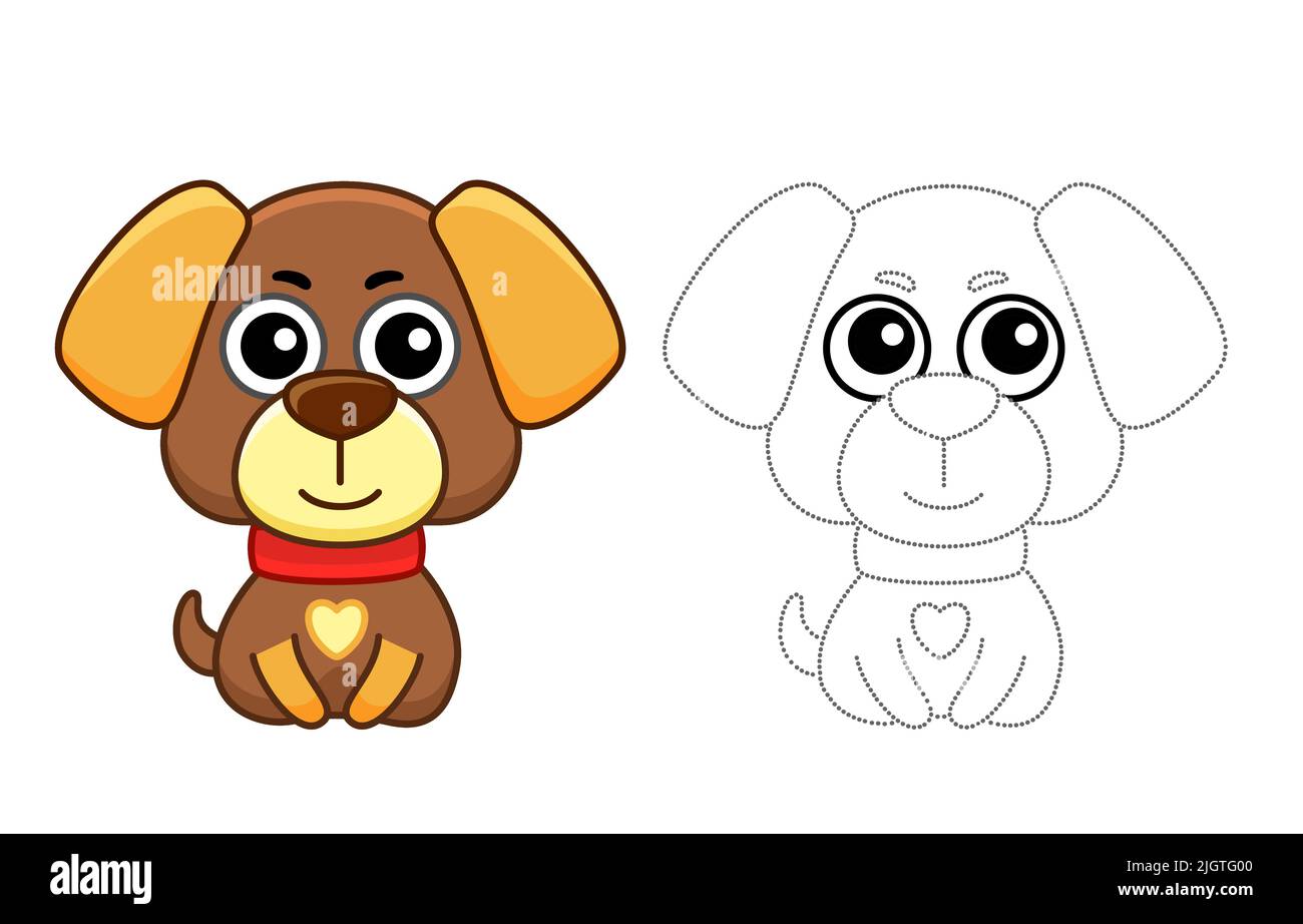 Coloring animal for children coloring book. Funny dog in a cartoon ...