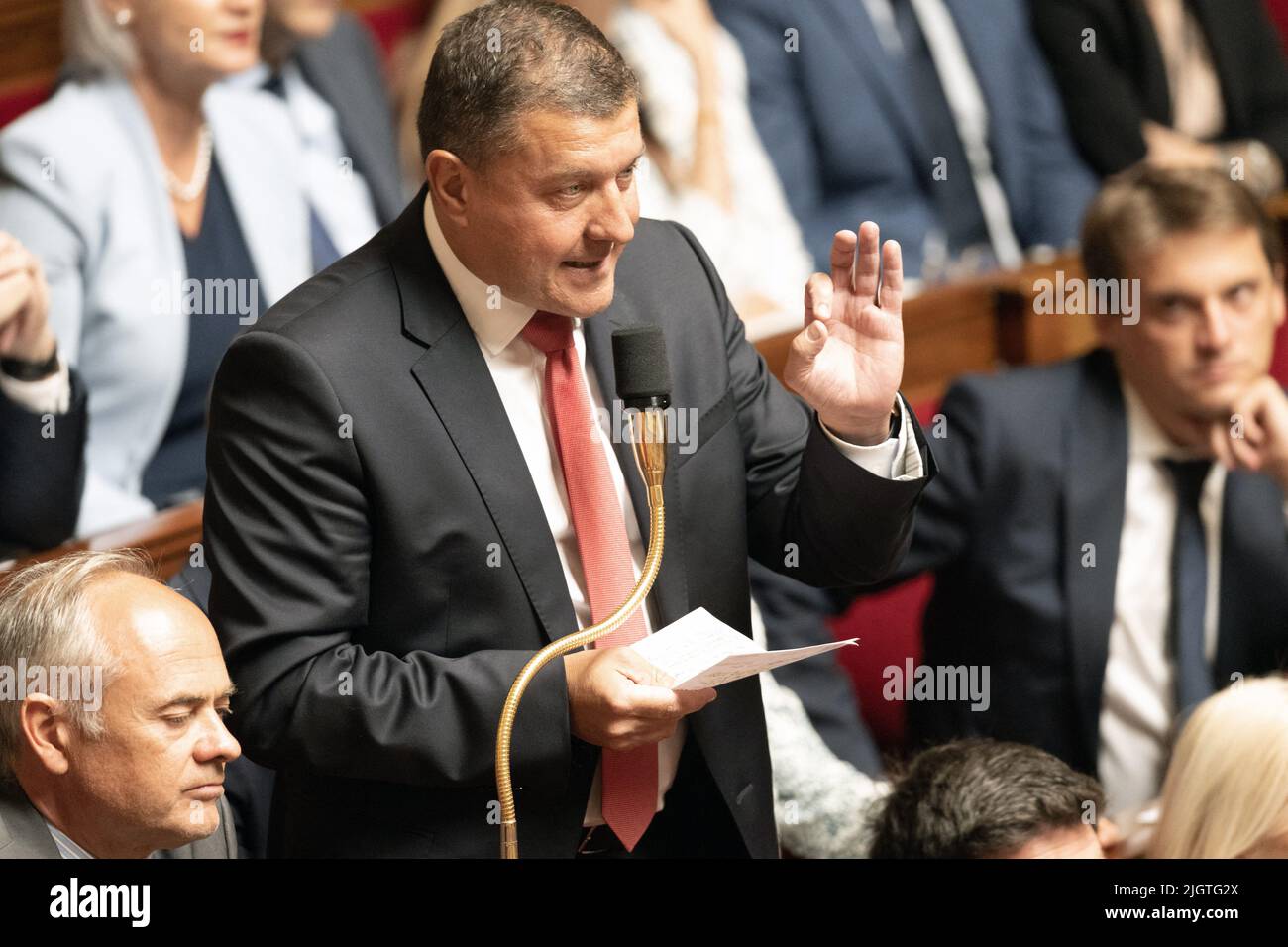 Deputy, Fabrice Brun attends a session of Questions to the Government ...