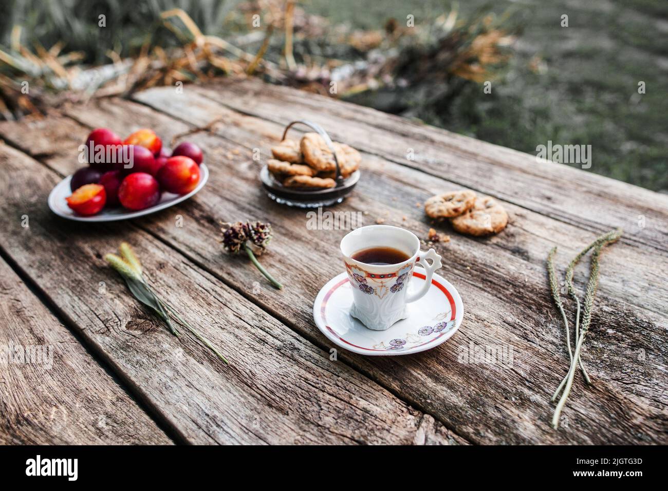 Coffee break at village, rest from urbanization Stock Photo - Alamy