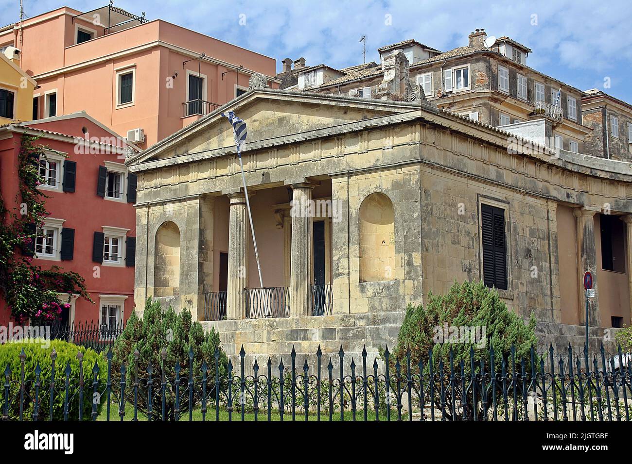 CORFU TOWN, CORFU, GREECE - SEPTEMBER 11, 2017 old town of Corfu ...