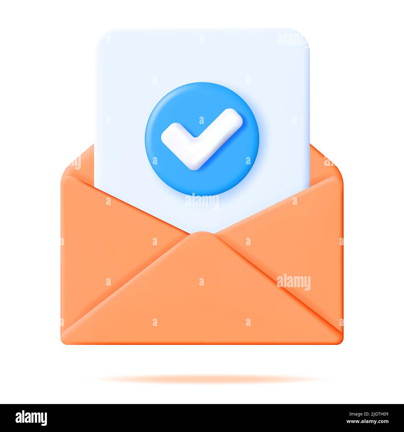 3D Paper Envelope with Approved Document Isolated Stock Vector Image ...
