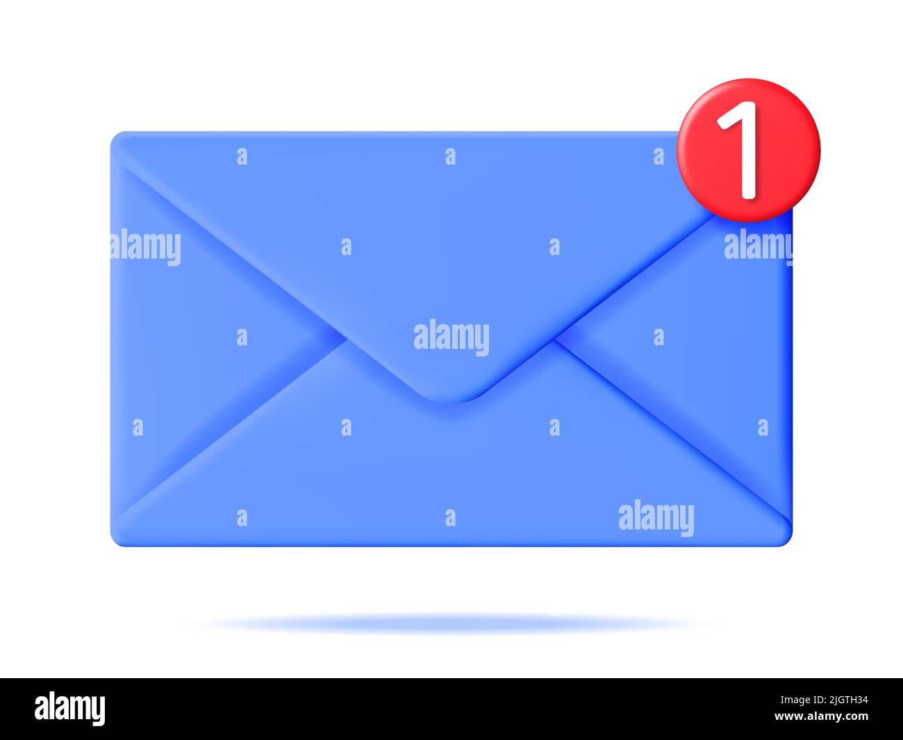 3D Mail Envelope with Notification New Message Stock Vector Image & Art ...