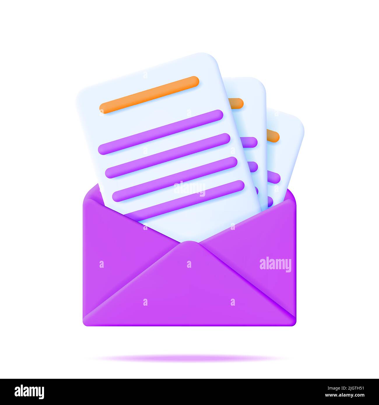3D Document Sheet in Yellow Envelope Isolated Stock Vector Image & Art ...