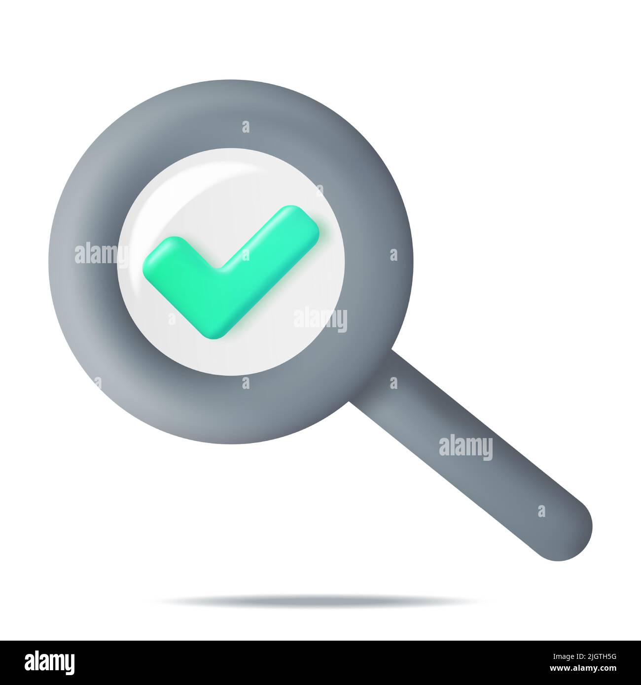 3D Magnifying Glass and Check Mark Isolated Stock Vector Image & Art ...