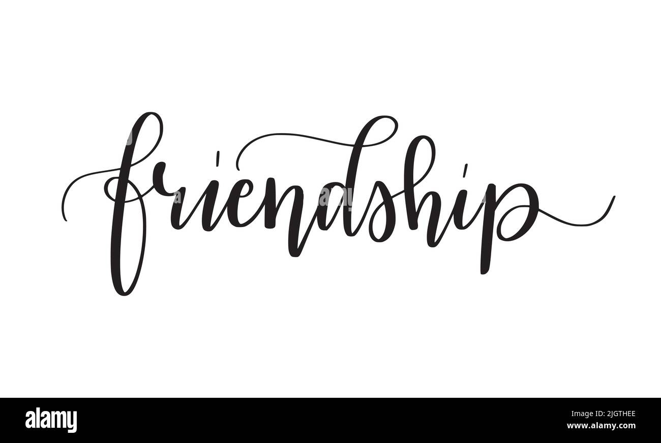 Friendship cute modern calligraphy word Stock Vector Image & Art - Alamy