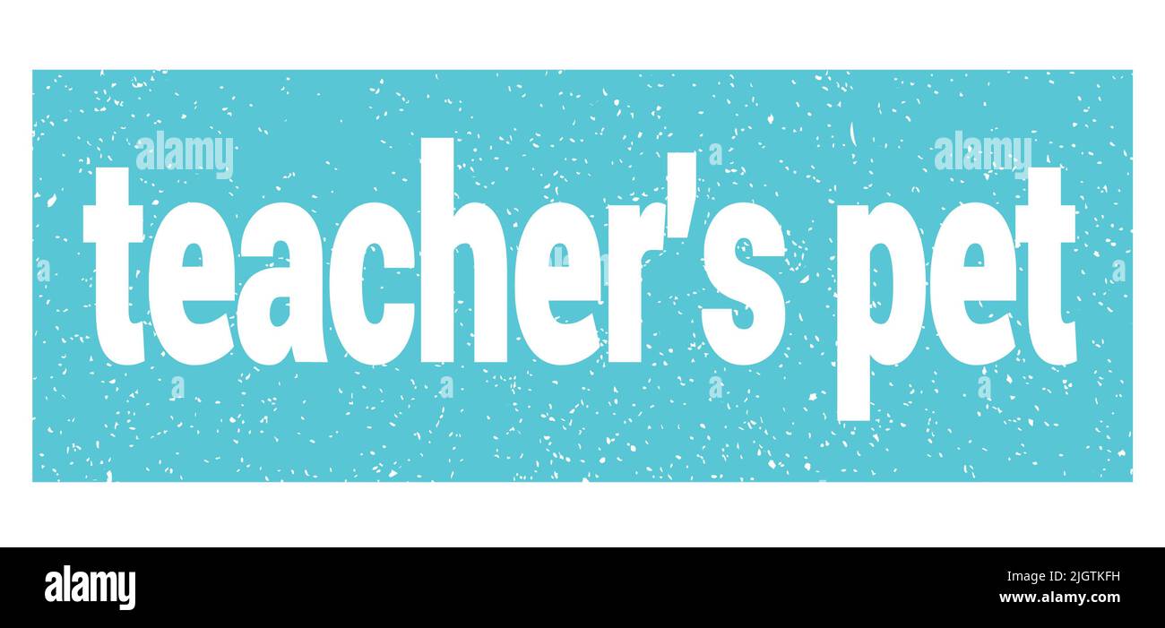 teacher's pet text written on blue grungy stamp sign Stock Photo - Alamy