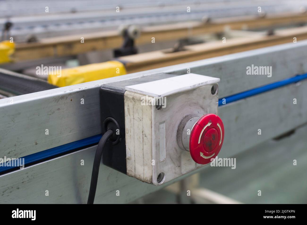emergency stop button line assembly Stock Photo - Alamy