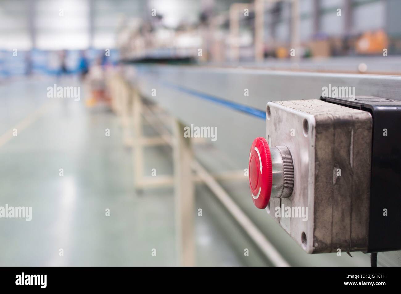 emergency stop button line assembly Stock Photo - Alamy