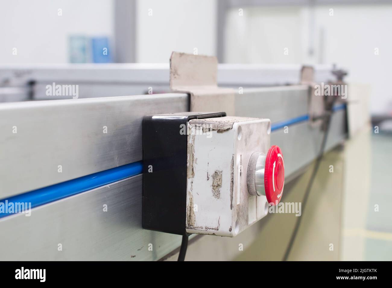 emergency stop button line assembly Stock Photo - Alamy