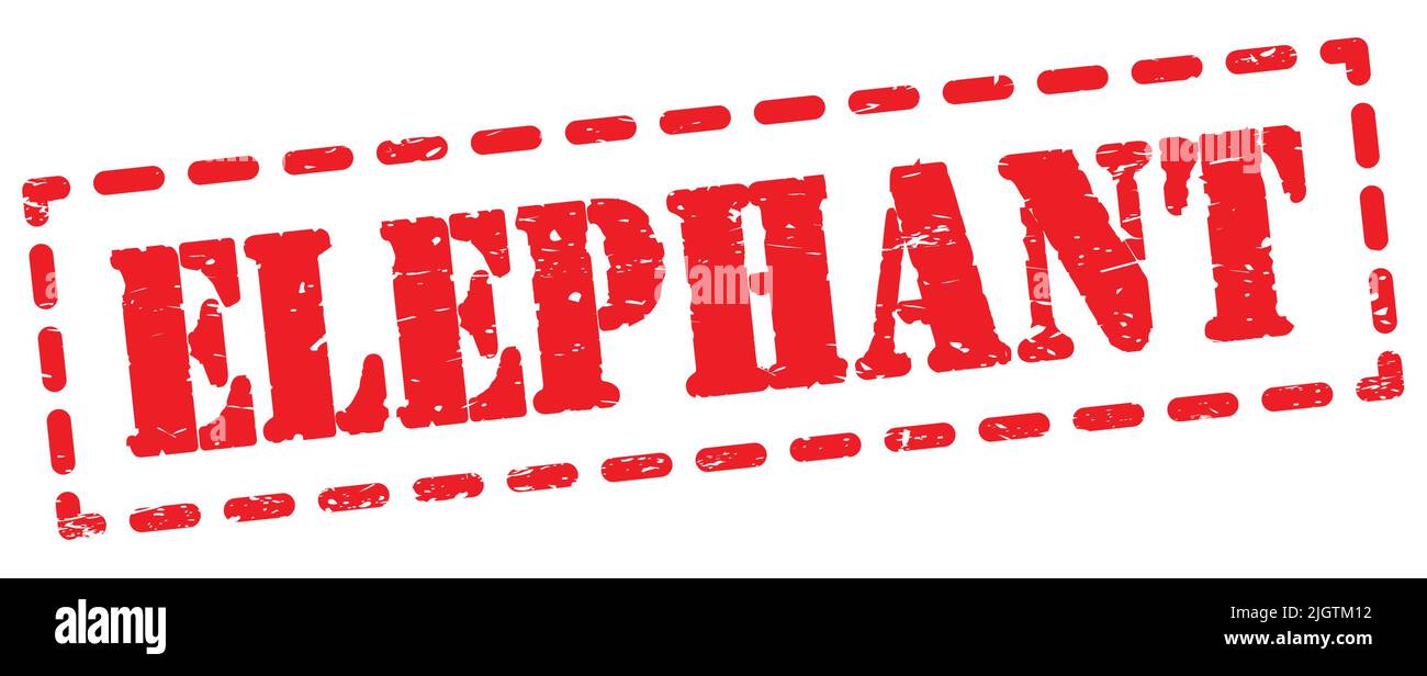 ELEPHANT text written on red dash stamp sign Stock Photo - Alamy