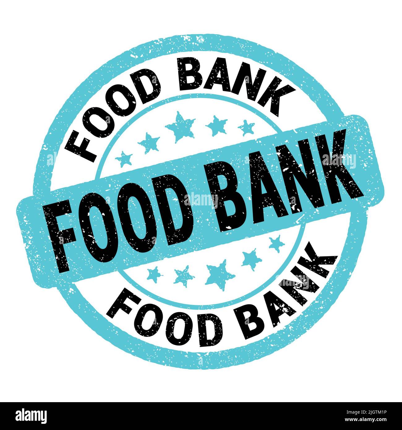 FOOD BANK text written on blue-black grungy stamp sign Stock Photo - Alamy