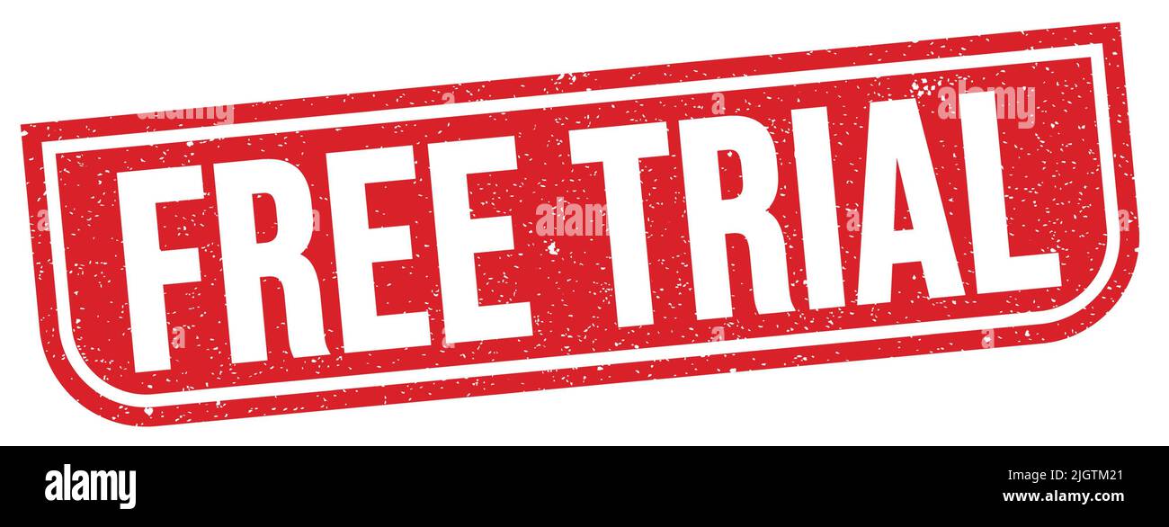 FREE TRIAL text written on red grungy stamp sign Stock Photo - Alamy