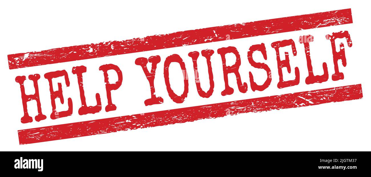 HELP YOURSELF text written on red grungy lines stamp sign Stock Photo ...