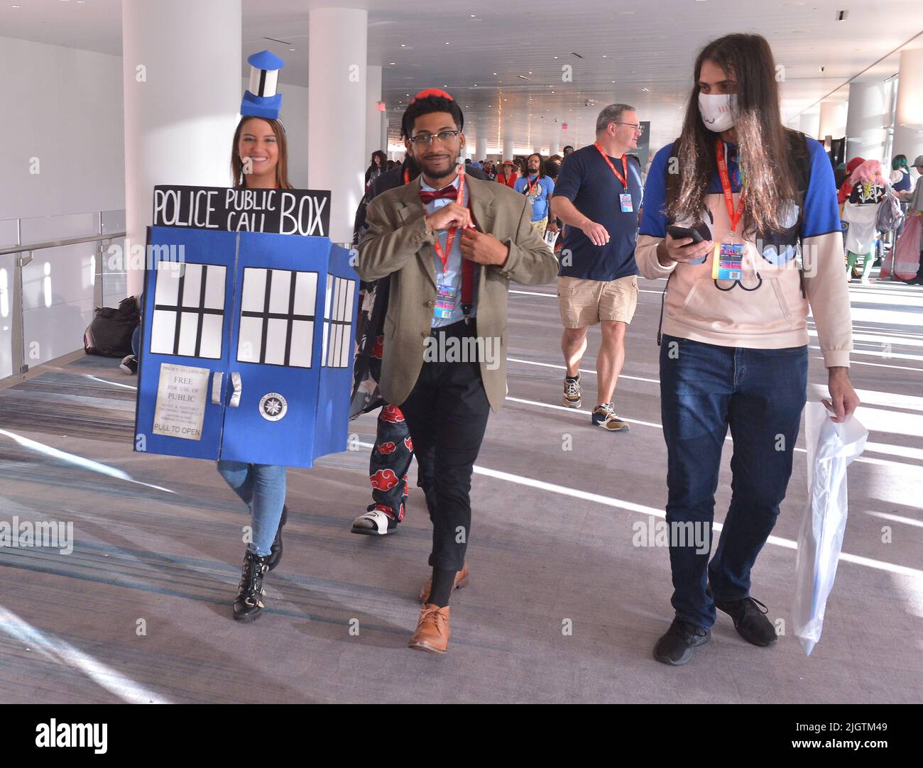 MIAMI BEACH, FL - JULY 09: A Cosplayer is seen walking the hall during ...