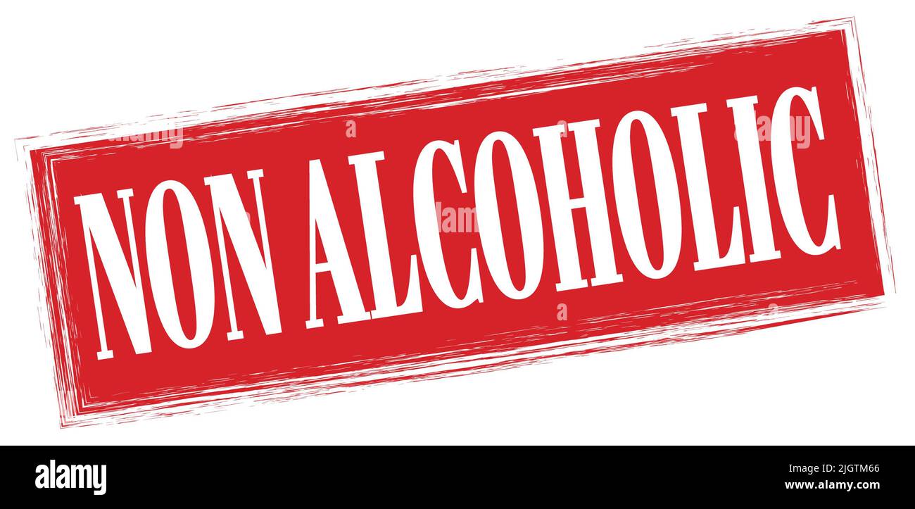 NON ALCOHOLIC text written on red rectangle stamp sign Stock Photo - Alamy