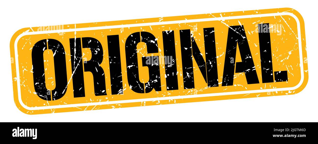 ORIGINAL text written on orange-black grungy stamp sign Stock Photo - Alamy